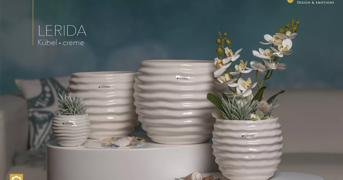 Vase Lerida creme, Tiziano Keramik, Dekoartikel Online und vor Ort ...